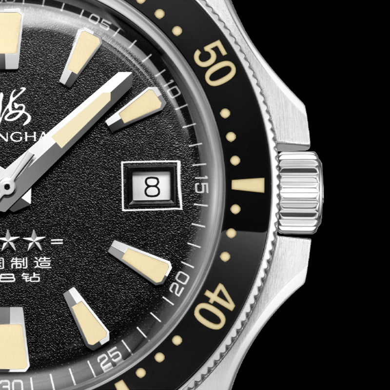 Shanghai 114 Military 39mm Dive Watch - Black Dial – Shanghai Watches